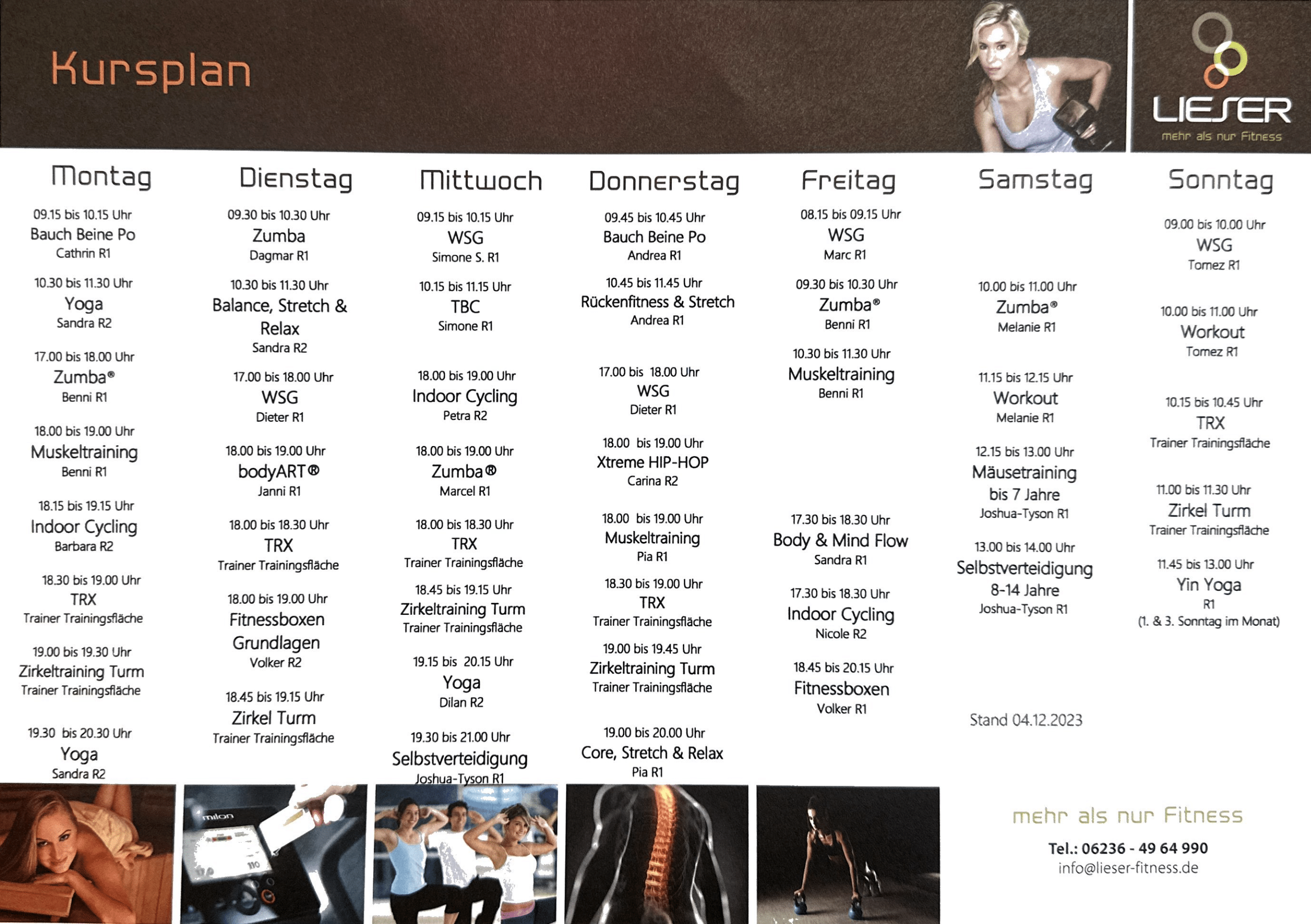 Kostenloses Kurs-Probetraining – Lieser Fitness